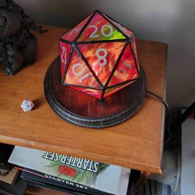 D20 Party Killer Stained Glass Suncatcher Twenty Sided Dice Dungeons ...