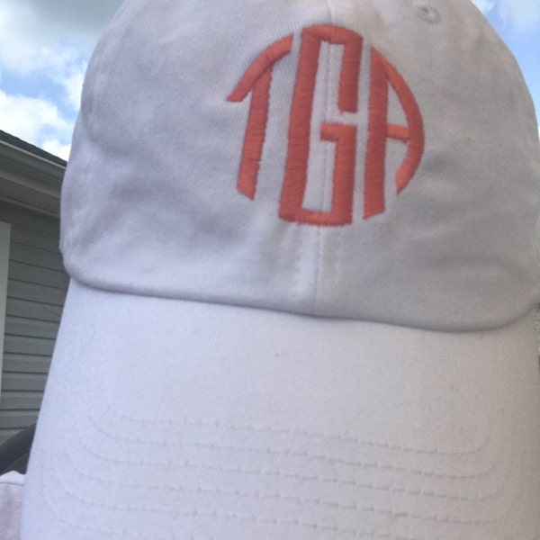 Ladies' Monogram Baseball Cap - Circle Shaped Letters - Custom Color ...