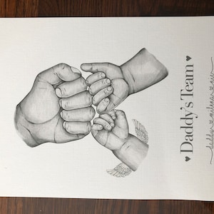 Daddys Team Print, Gift for Dad, Family Hands Print, Daddy Children ...