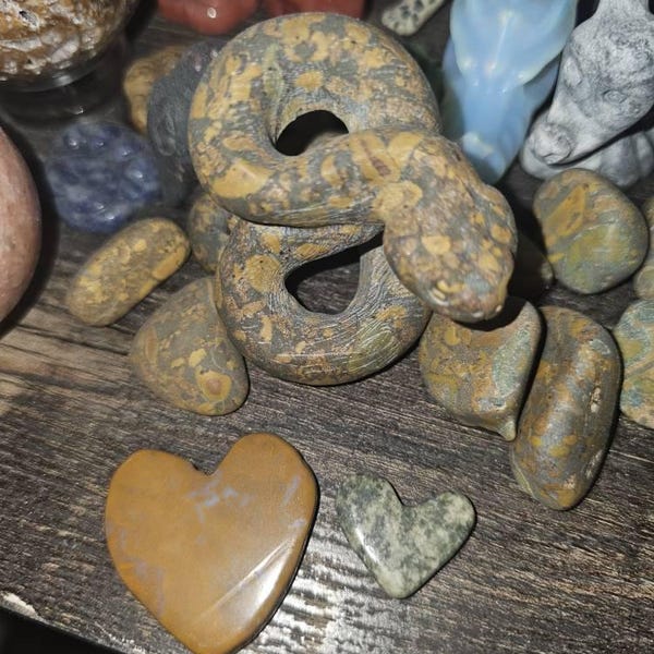 Natural Rock Jewelry Set With Golden Brown Tumbled Stone and Agate Bead ...