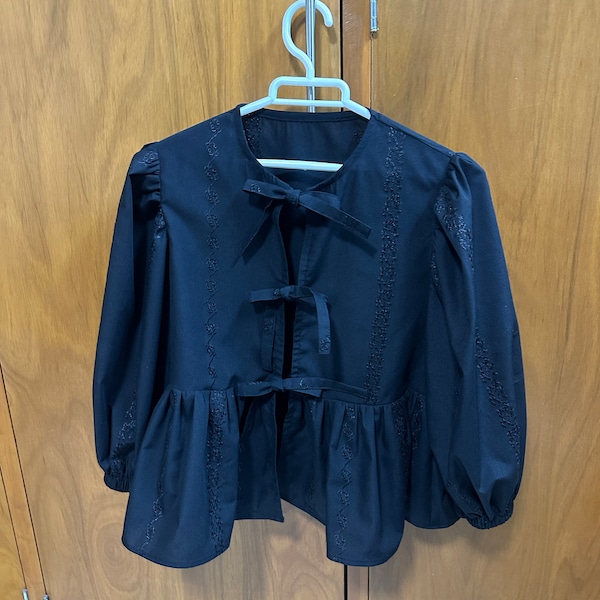 Tie Front Blouse PDF Sewing Pattern / Bow Front (crop) Top / 12 Sizes ...