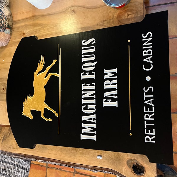 Country Estate Property Name Sign Hanging From Wood and Wrought Iron ...