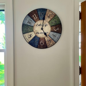 Nantucket Blue Wall Clock, 8 Sizes, EXTRA Quiet Mechanism, Lifetime ...