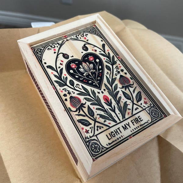 Custom Wooden Matchbox for Couples, Personalized Couples Large Matchbox ...