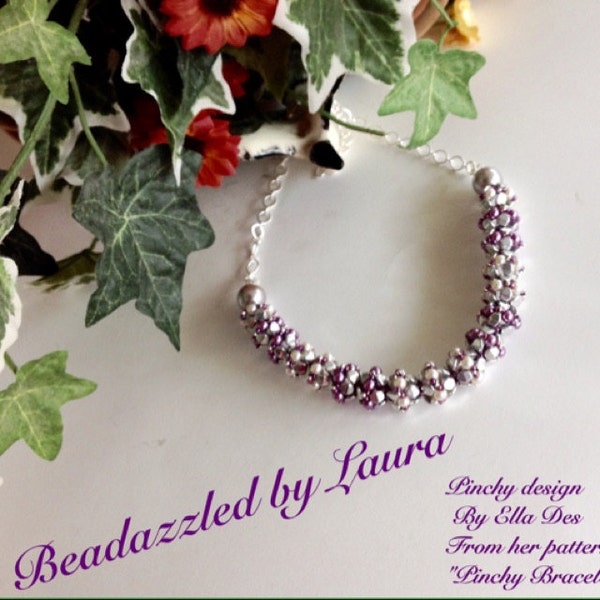 Tutorial Pinchy Bracelet - Beading Pattern, PDF, Instant Download, Jewelry Tutorial - Etsy