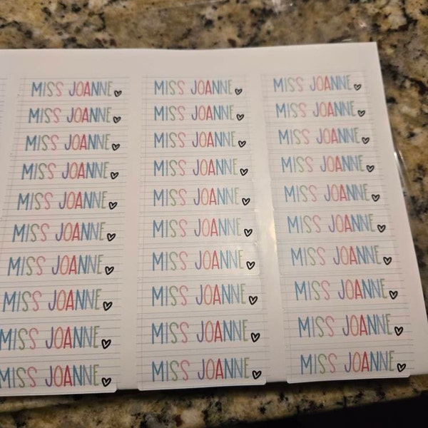 Teacher Book Labels Teacher Name Labels Personalized Teacher Stickers ...