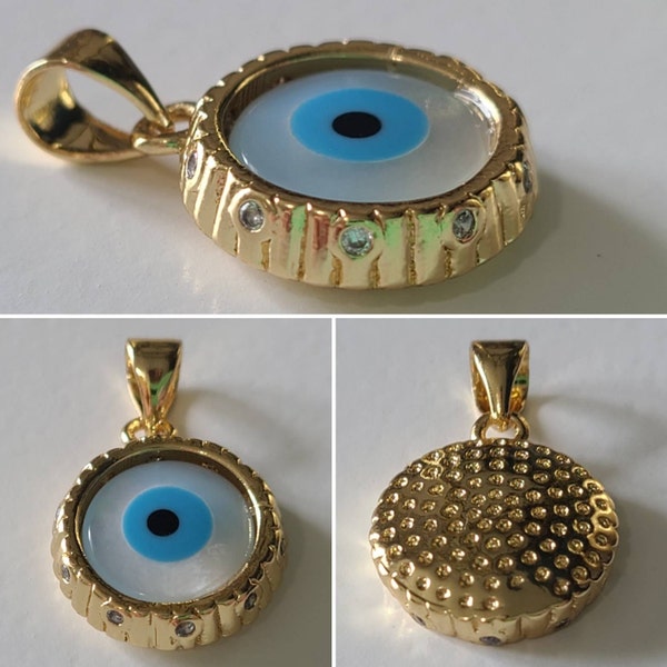 Dainty Evil Eye Charm Small Tiny Evil Eye Pendant Eye of Ra Minimalist ...