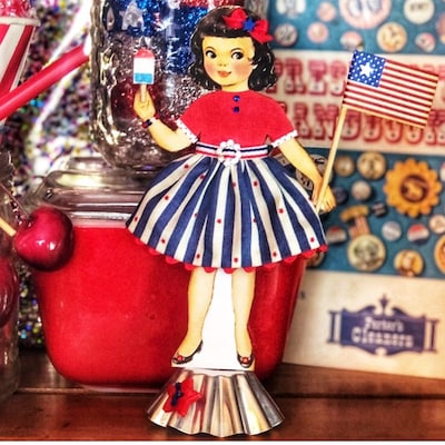 Handmade Patriotic Paper Doll Fourth of July Paper Doll - Etsy