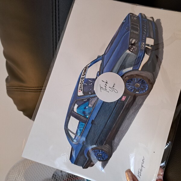 VW Golf GTI MK1 Car Print, Hand Drawn Car Drawing. Perfect Gift for Any ...