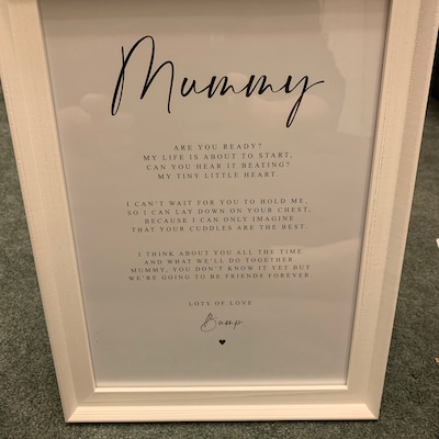 Mummy to Be Poem From Bump UNFRAMED A4 A5 PRINT Mum to Be Mothers Day ...