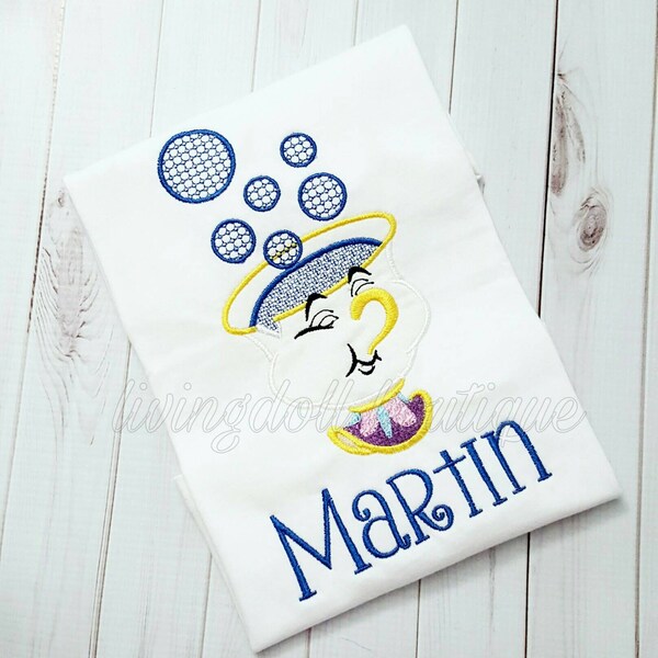 Chip the Enchanted Tea Cup From Beauty and the Beast Digital Embroidery ...