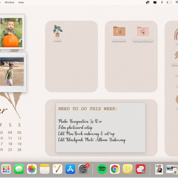 Desktop Wallpaper Organizer With Calendar, Mac Windows Organizer, Mac ...