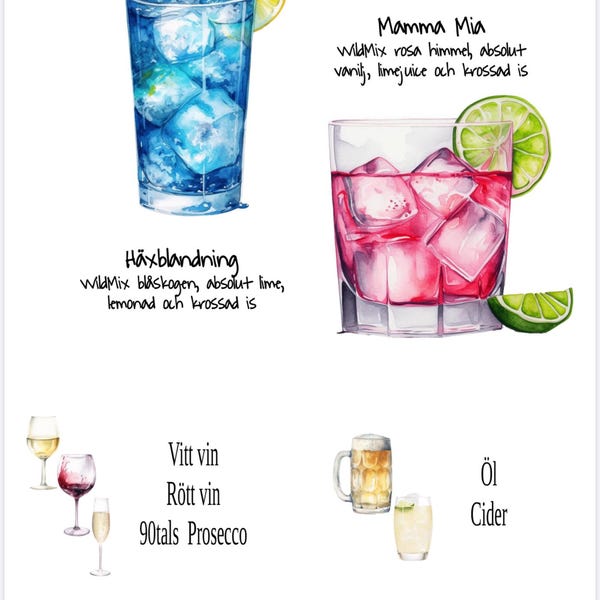 Signature Drink Sign, Modern Editable Drink Menu, Printable Bar Menu ...
