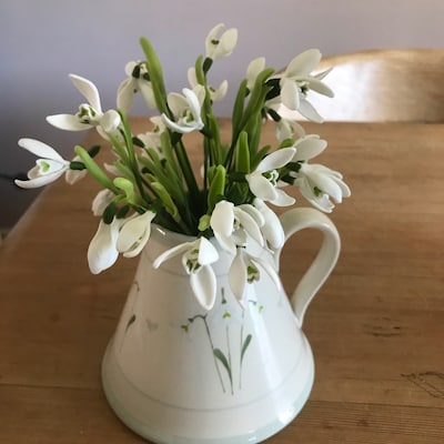 Rustic Table Centerpieces Artificial Snowdrop Floral Arrangement ...