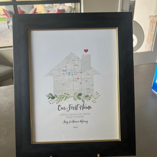 New Home Gift, Housewarming Gift for Couple, New House Map, First Home ...