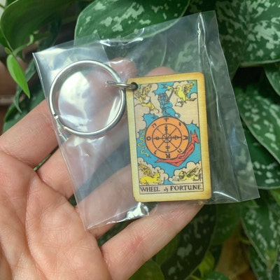 Wheel of Fortune Tarot Card Keychain Wheel of Fortune Gift - Etsy