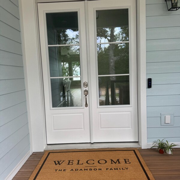 Monogrammed Coir Border Door Mat,monogram Border Personalized Doormat ...