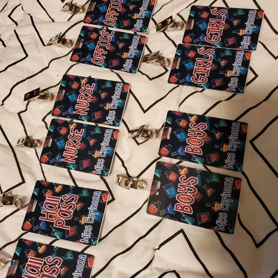 Science Beakers Theme Classroom Hall Passes for Teachers, Personalized ...