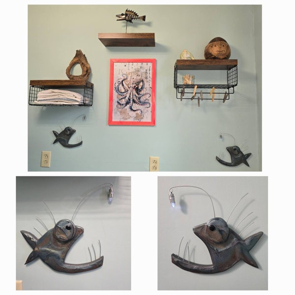 Deep Sea Angler Fish Made With Wood and Epoxy. Has Bright Twist on ...
