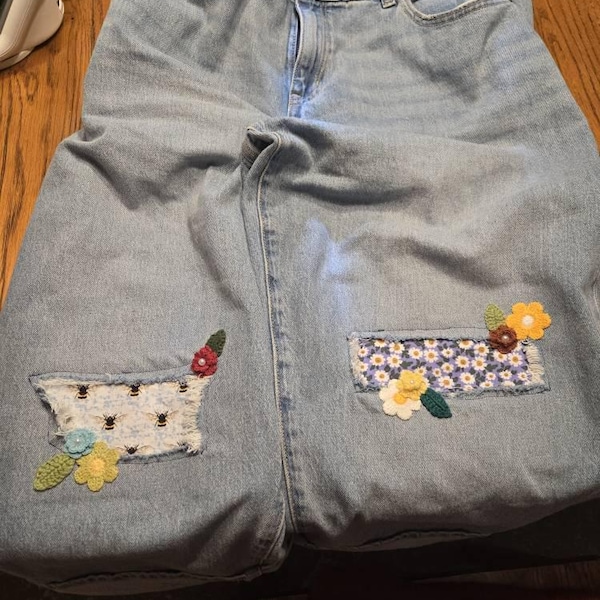 Antique Blush Floral Patch, Iron on Patches for Jeans, Easy to Apply ...