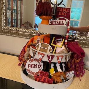 Football Tiered Tray Game Day Tiered Tray Set Football DIY Tiered Tray ...