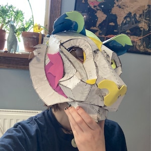 Big Cat Low Poly Mask Pattern for Cardboard or EVA Foam - Etsy