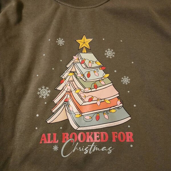 All Booked for Christmas Shirt Gift for Librarian,bookworm Christmas ...