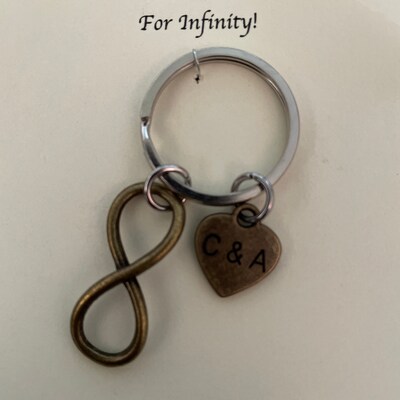 Bronze Infinity Symbol Keychain Gift, Couples Anniversary, Gift for ...