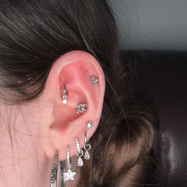 18G Hummingbird Cartilage Hoop Earring • Upper Helix Earring • Lower ...