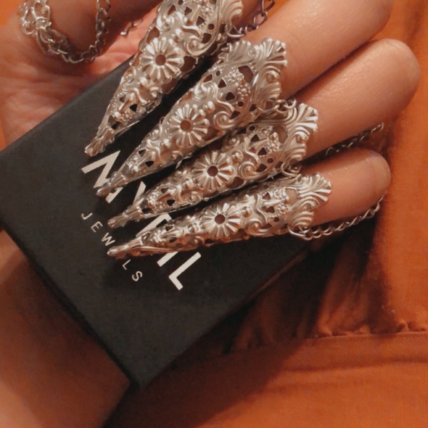 Full Hand Armor "alik" Gothic Finger Claws - Dark Nail - Dark Jewelry ...