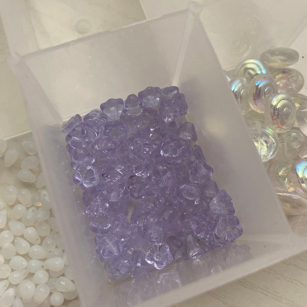 Flower Cup Beads - Czech Glass Flower Beads - 6mm X 8mm - Various Shiny ...