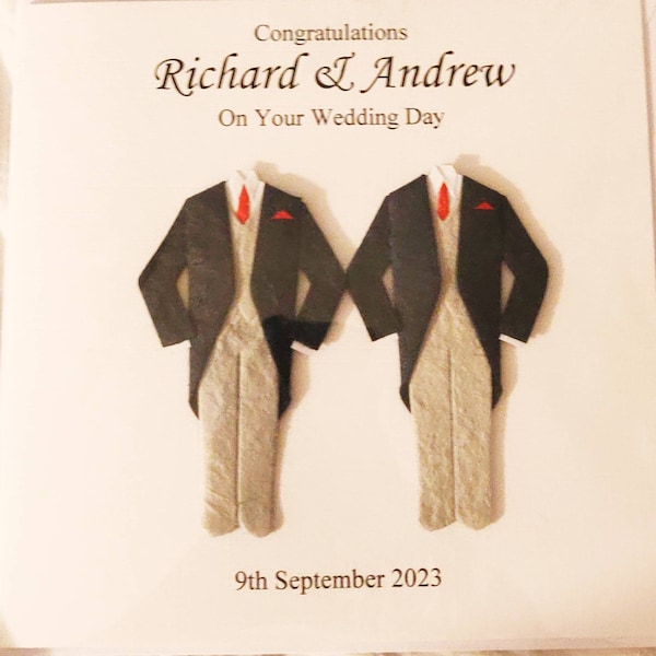 Personalised Mr & Mr Wedding Card, Gay Couple - Etsy UK