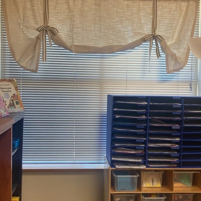 Pleated Lynn Block Print Cafe Curtain Tier Curtains Kitchen - Etsy