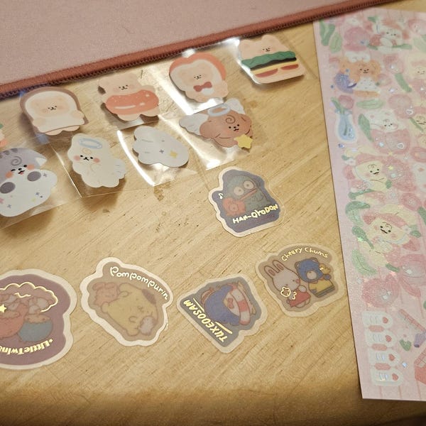Mystery Cute Korean/japanese Sticker Sheets, Kawaii Stationery, Kawaii ...