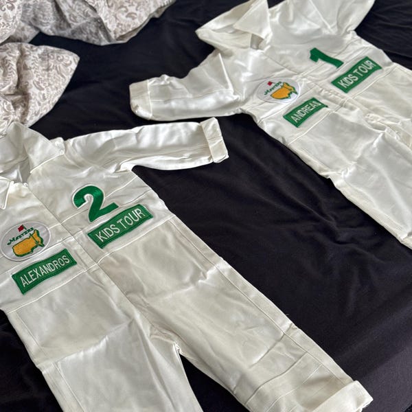 Personalized Golf Shorts-long Caddy Outfit for Kids*toddler Golf White ...