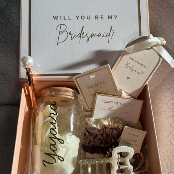 Personalized Bridesmaid Proposal Box: Hair Accessories Gift Set - Etsy