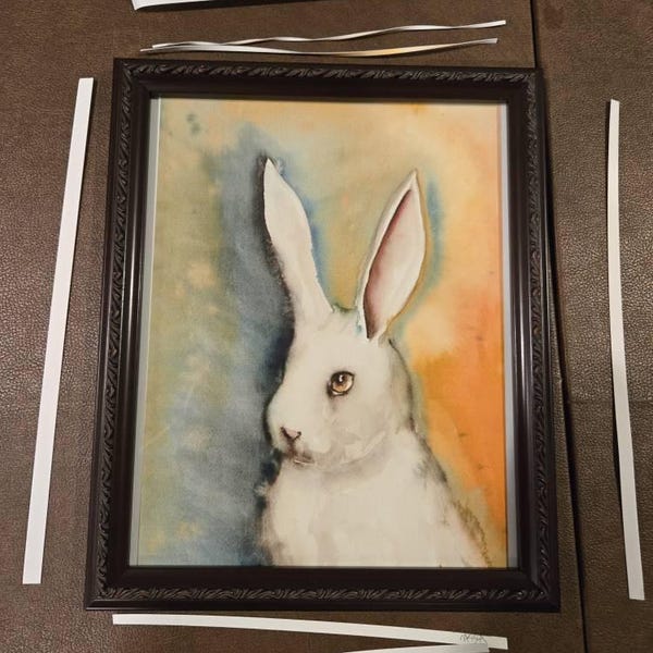 Large Print - Dancing Rabbits - Fine Art Rabbit Painting Print, Wedding ...