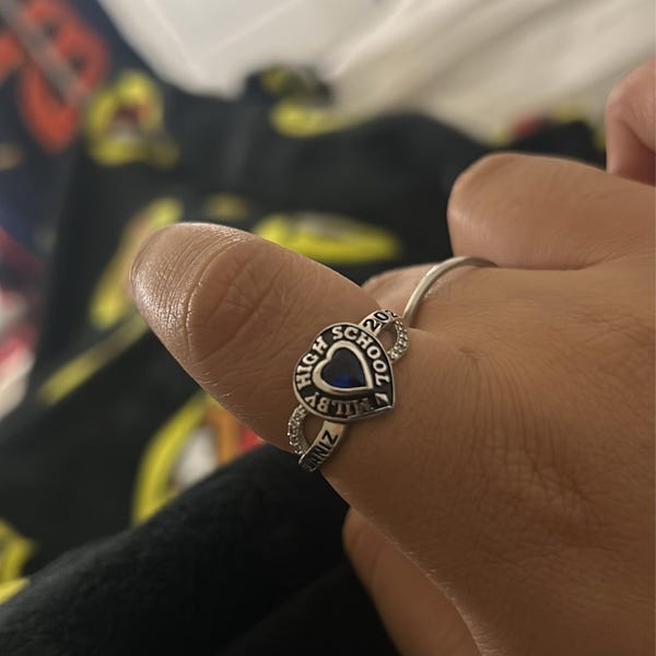 Customized Sterling Silver Women’s High School Class Ring – Dainty ...