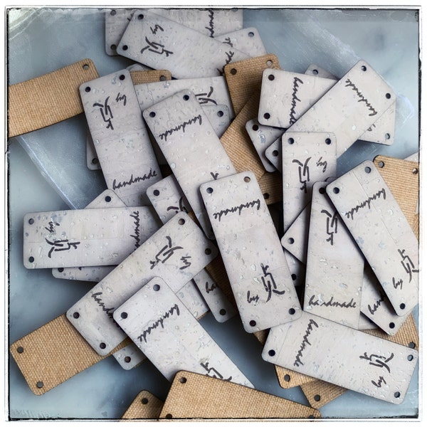 20 Cork Labels 0.85x2.25 Inches - Made From Cork Fabric - Cork Labels ...