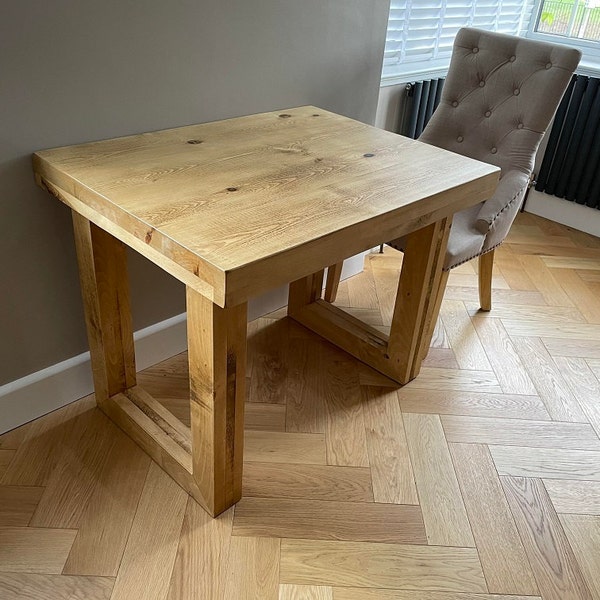 Grantham Wooden Square Dining Table Rustic Dine Thick Table With Wooden ...