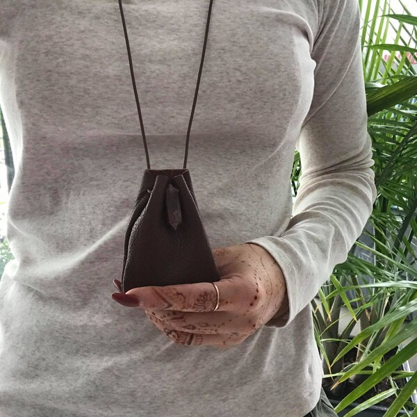 Leather Medicine Bag Medicine Pouch Amulet Crystal Bag Shaman Bag ...