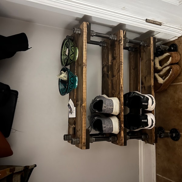 8" Depth Industrial Shoe Rack, Shoe Storage, Shoe Rack, Entryway Shoe ...