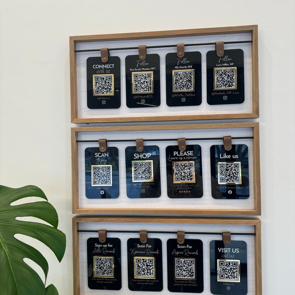 Customizable QR Code Acrylic Display Sign: Salon & Social Media - Etsy