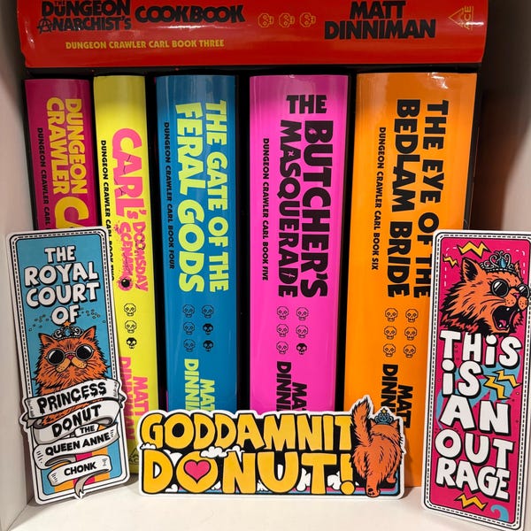 Dungeon Crawler Carl Bookmark Set Princess Donut Quotes With Art Dcc Merch Artwork Litrpg Fan