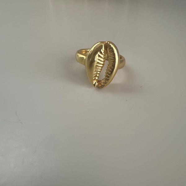 Cowrie Shell Charm Ring, Shell Ring, Statement Ring, Money Cowrie Ring ...