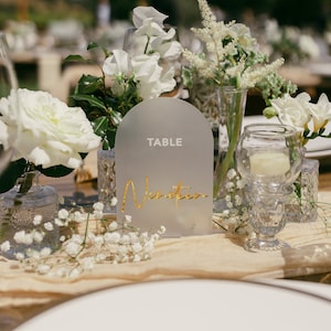 Frosted Arch Acrylic Table Numbers Frosted Acrylic Sign Wedding Table ...