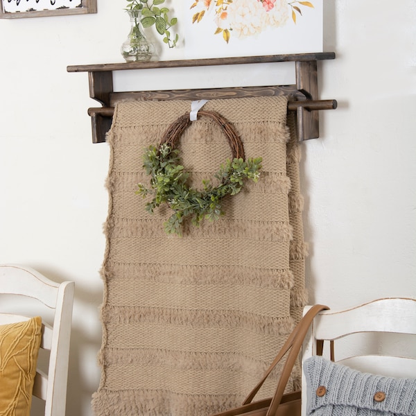 Quilt Rack – Single Quilt Rack - Wooden Quilt Rack - Quilt Rack Wall ...