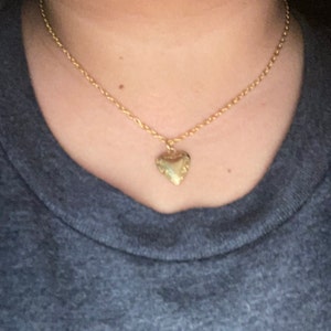 Gold Heart Locket Necklace, Big Heart Locket, Vintage Locket Necklace ...