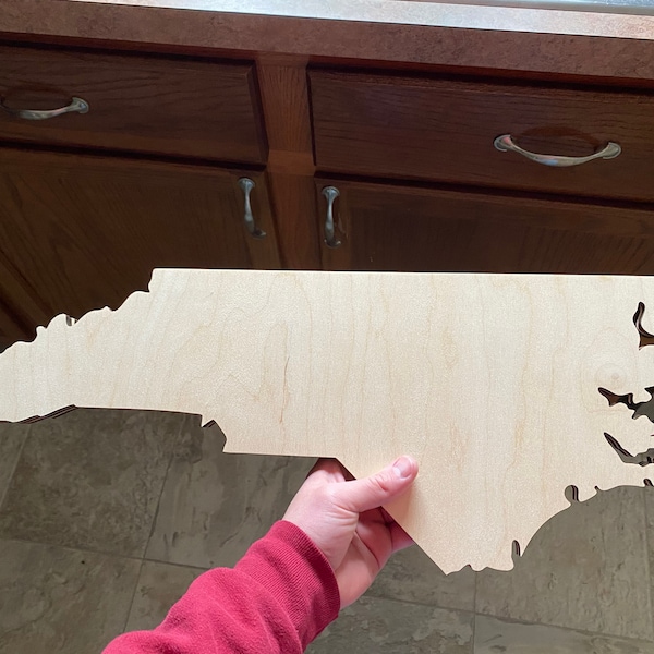 Unfinished Wooden North Carolina Shape - State - Craft - From 1" up to ...