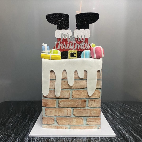 Santa Legs Cake Topper - Christmas Cake Decoration - Etsy UK